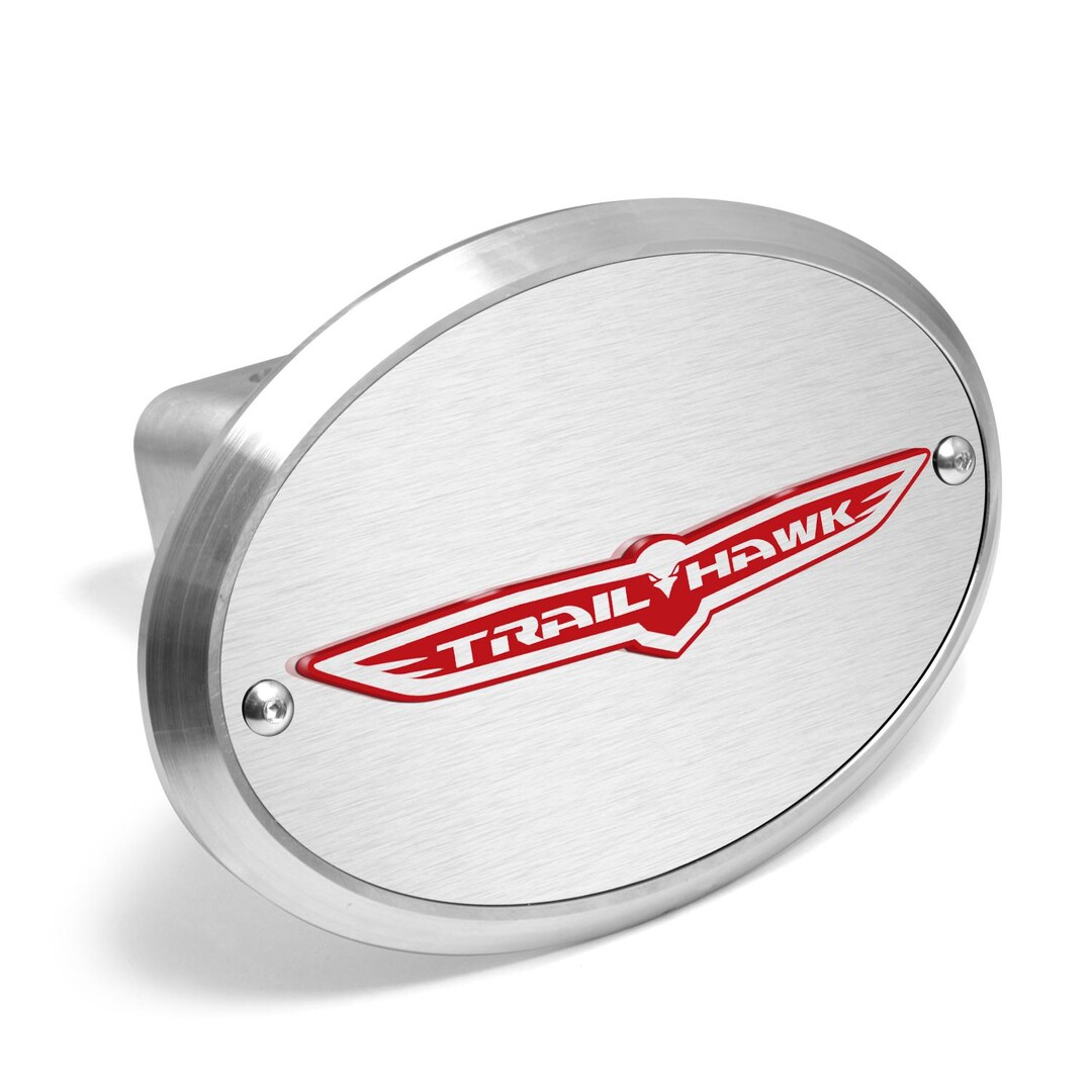 Ipick Image for Jeep Trailhawk 3D Logo on Brushed Oval Billet Aluminum ...