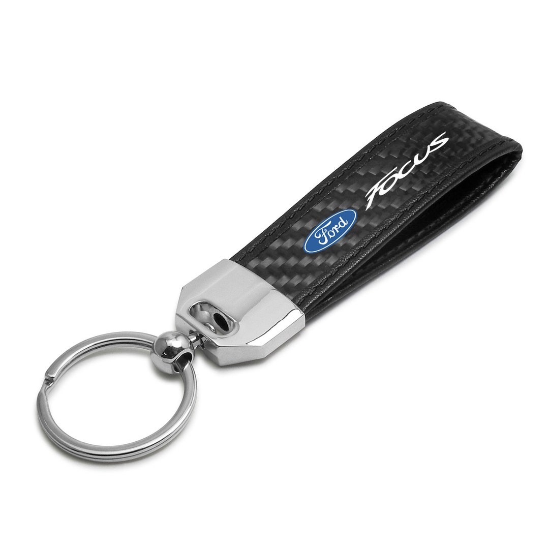 Ipick Image Made for Ford Focus Real Carbon Fiber Leather Strap Key ...