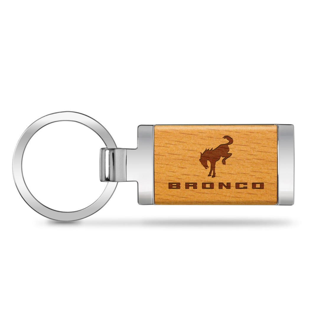 Ipick Image for Ford Bronco Laser Engraved Maple Wood Chrome Metal Trim ...