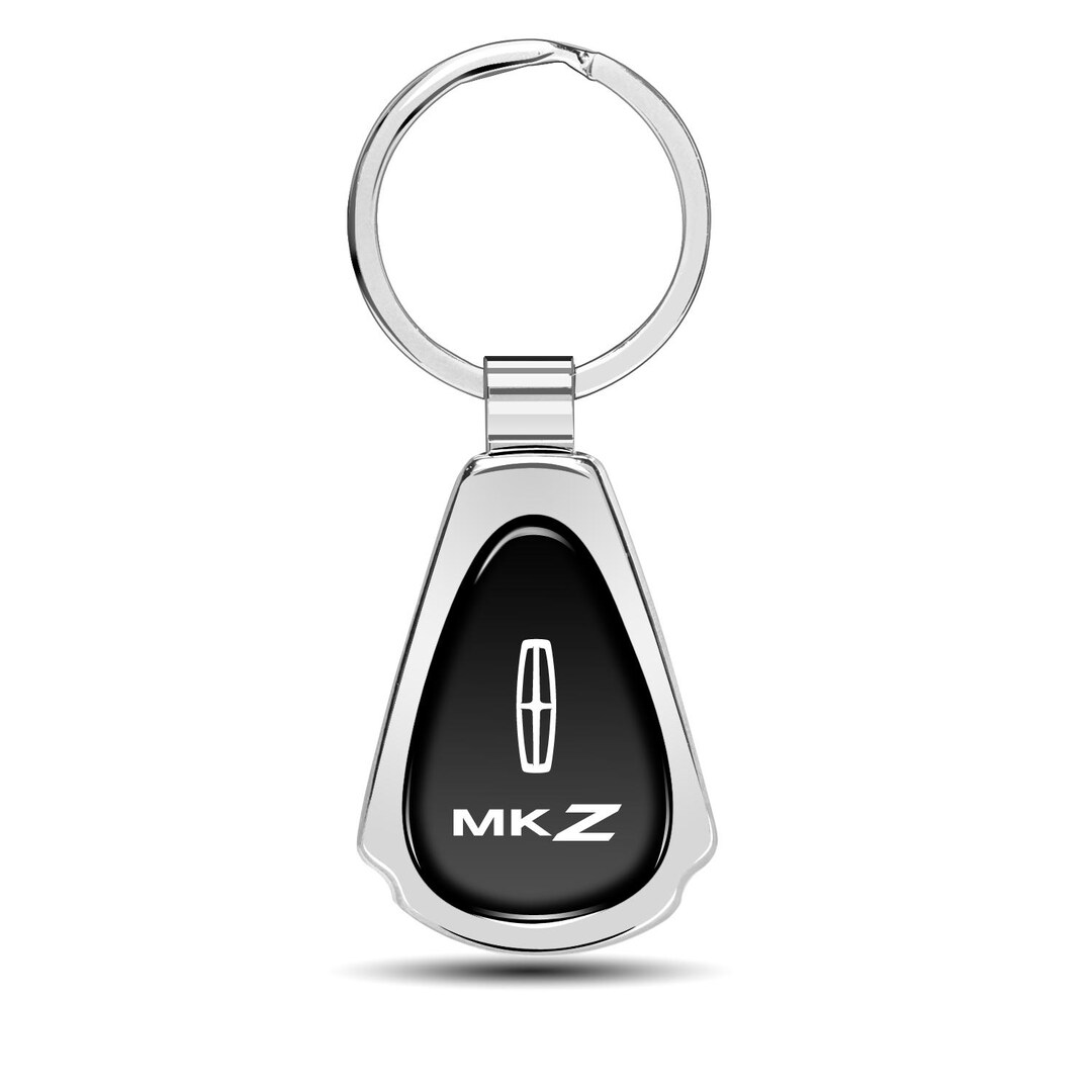 Ipick Image for Lincoln MKZ Black Dome Chrome Metal Teardrop Key Chain ...