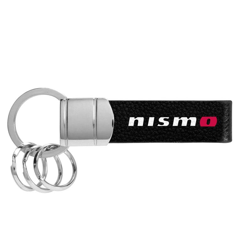 Ipick Image Made for Nissan NISMO Chrome Round Hook Real Black Leather ...