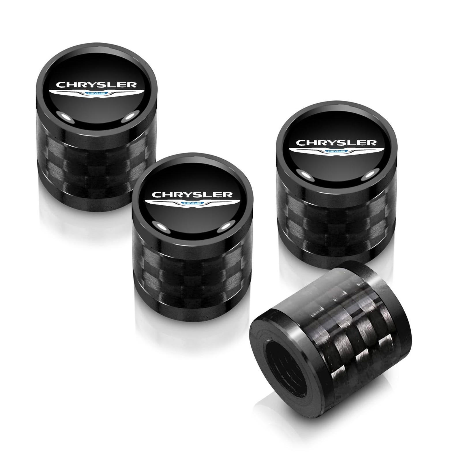Chrysler Logo in Black on Real Carbon Fiber Barrel Black Aluminum Tire ...