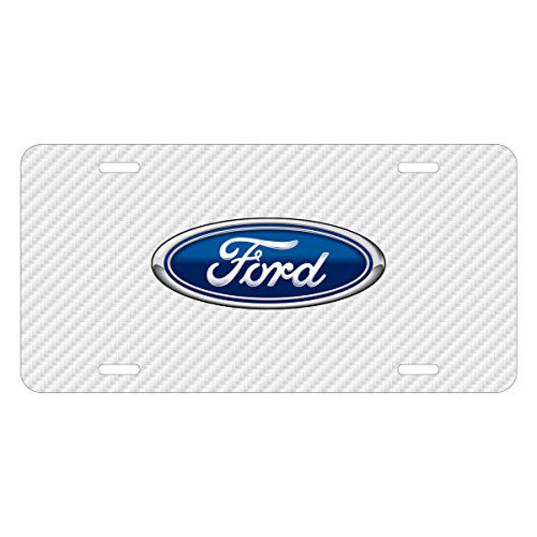 Ipick Image for Ford Logo White Carbon Fiber Look Graphic Special ...
