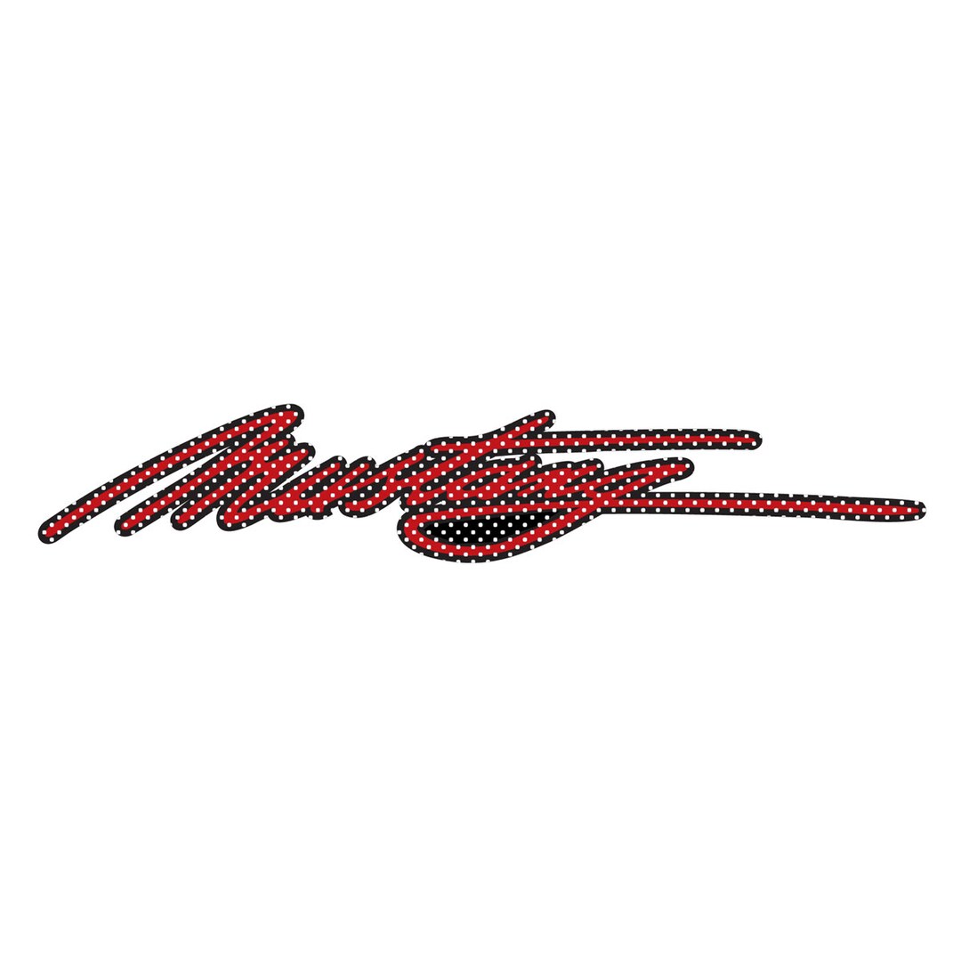 Ford Mustang Script in Red Perforated Unobstructed View 12" Vinyl ...
