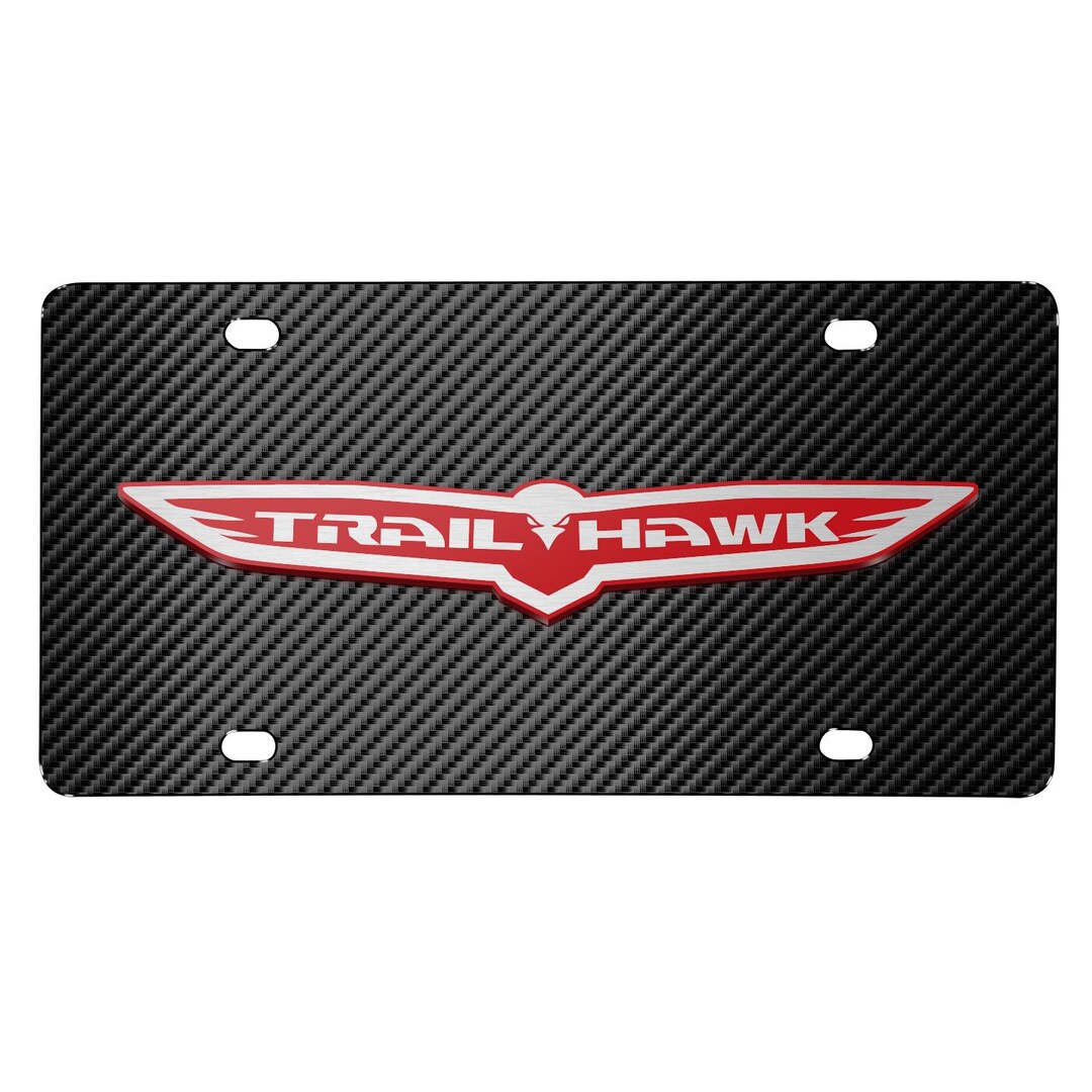 Ipick Image Made for Jeep Trailhawk 3D Logo Black Carbon Fiber Patten ...