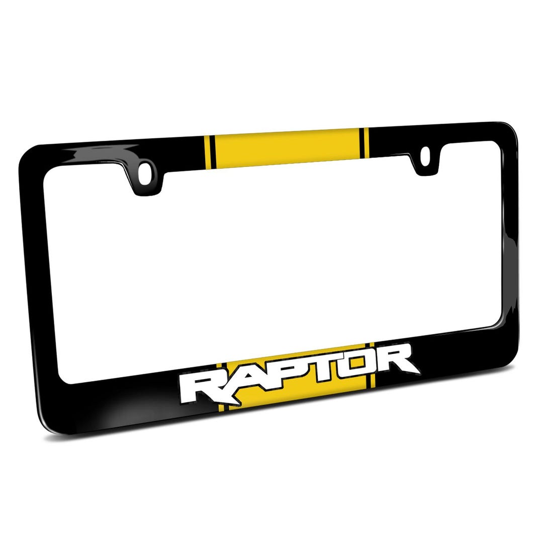 Ipick Image Made for Ford F-150 Raptor Yellow Racing Stripe Black Metal ...