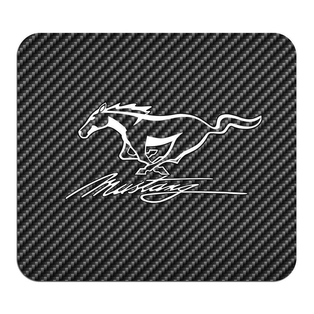 Ipick Image Made for Ford Mustang Script Black Carbon Fiber Texture ...