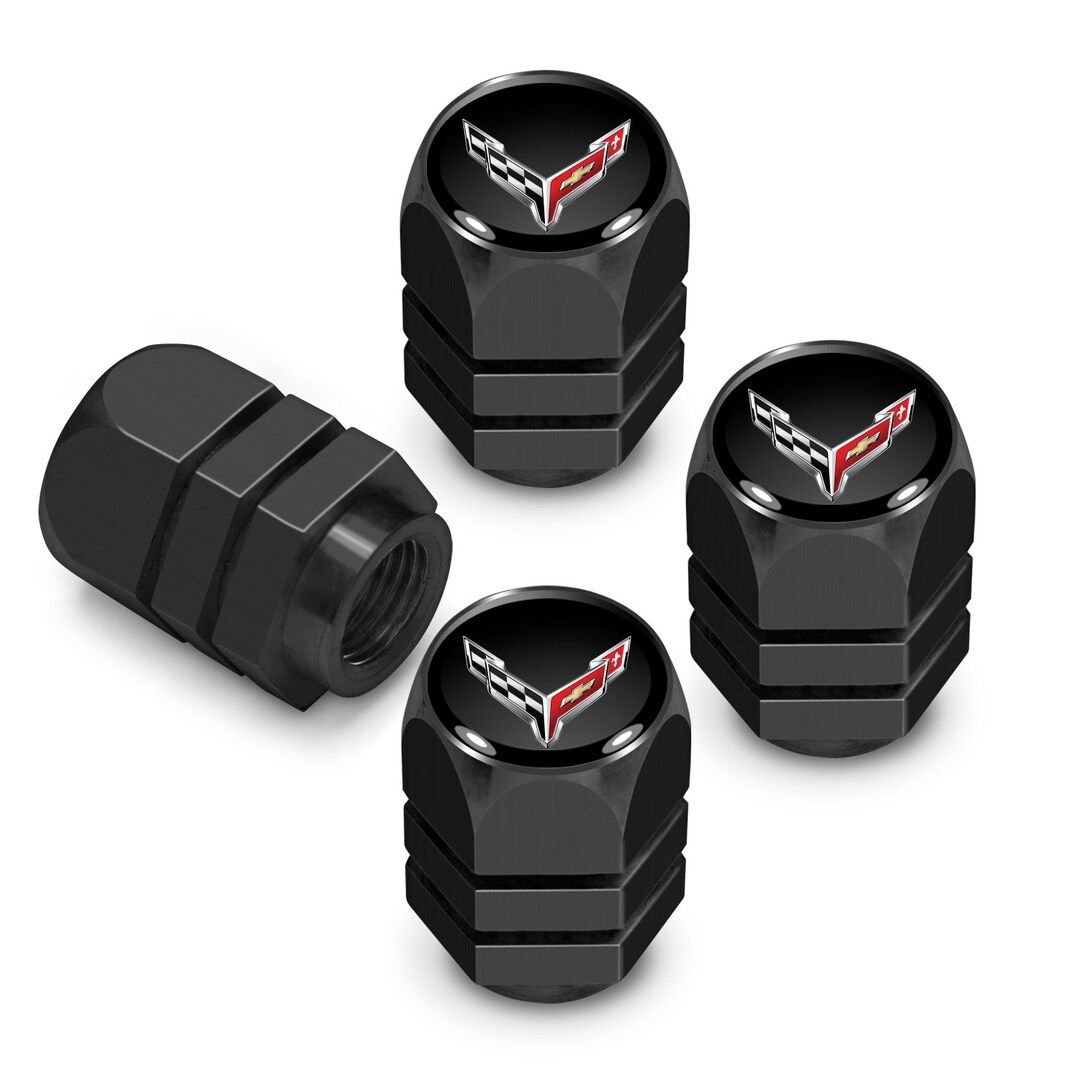 Chevrolet Corvette C8 Logo in Black on Black Hexagon Shape Aluminum ...