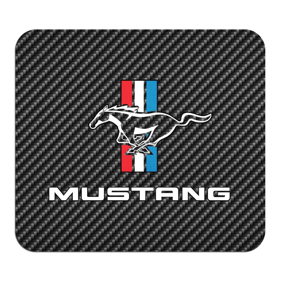Ipick Image Made for Ford Mustang Tri-bar Logo Black Carbon Fiber ...