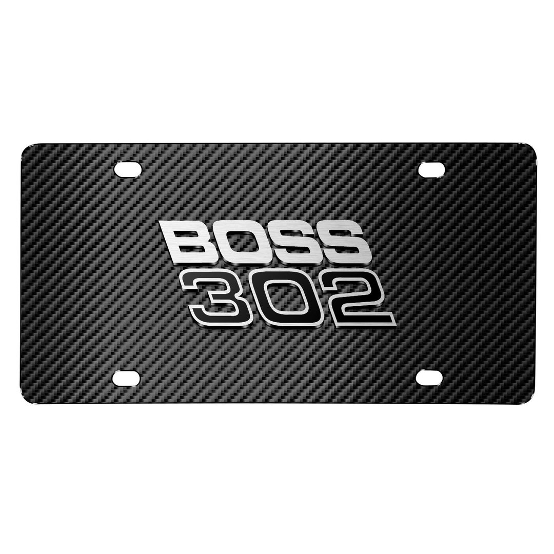 Ipick Image Made for Ford Boss 302 3D Logo on Black Carbon Fiber Patten ...