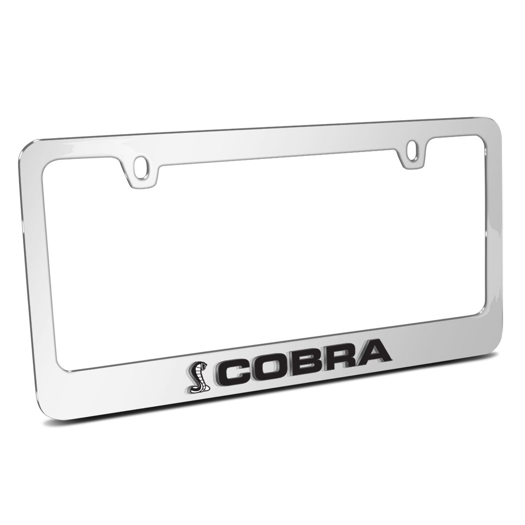 Ipick Image for Ford Mustang Cobra in 3D on Mirror Chrome Metal License ...