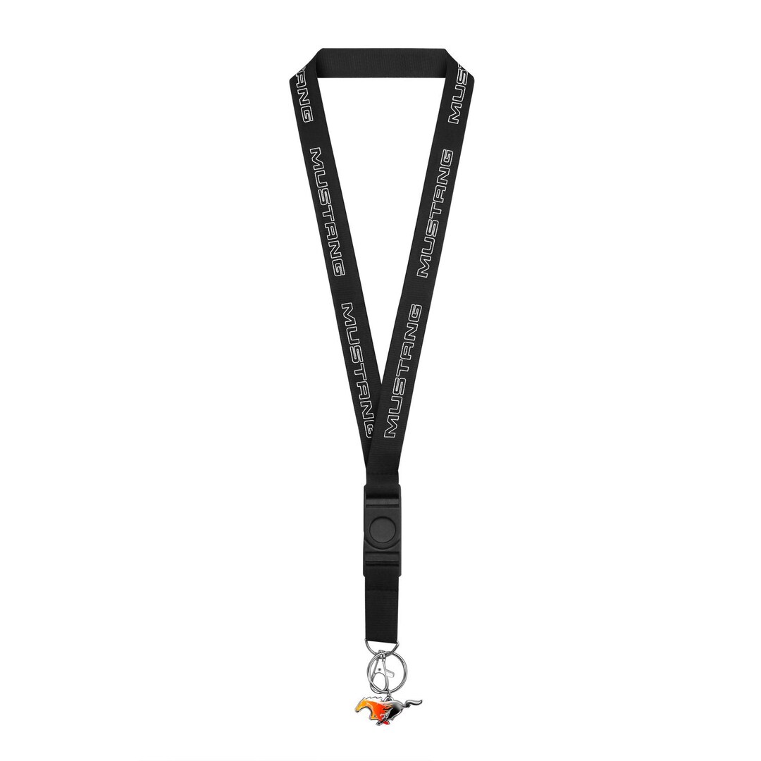 Ipick Image for Ford Mustang Flaming Pony Black Strap ID Holder Lanyard ...