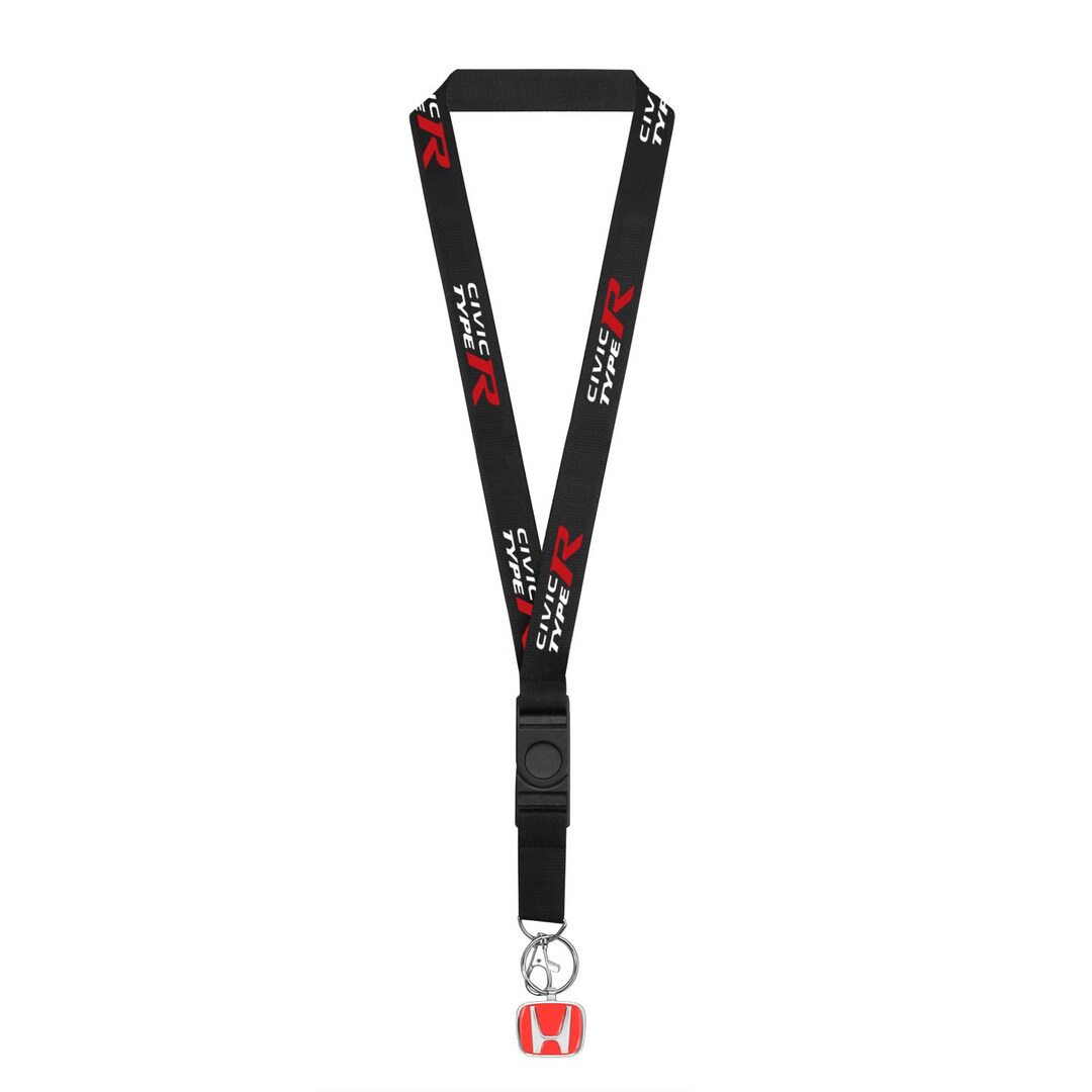Ipick Image Made for Honda Civic Type-r Black Nylon Lanyard With Red H ...