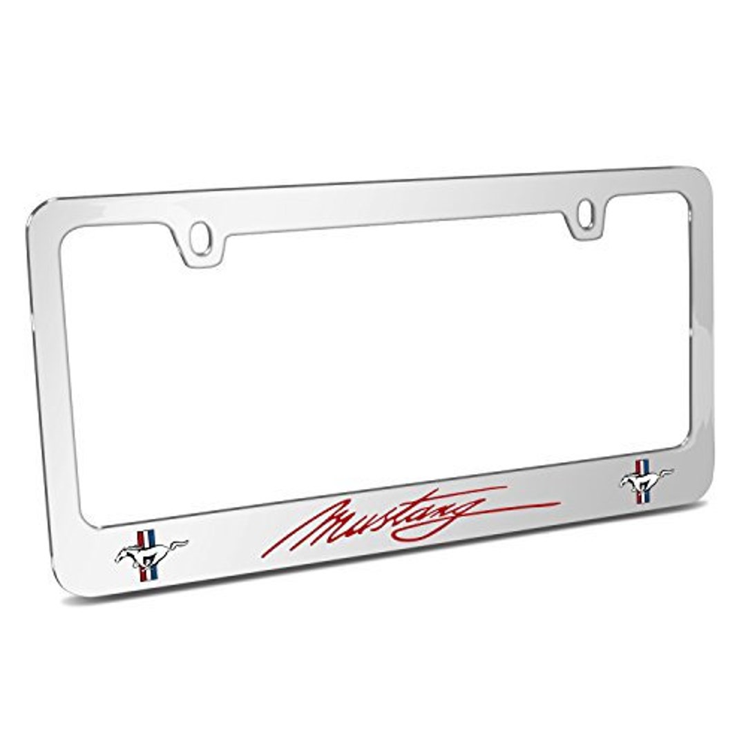 Ford Mustang Script Red Dual Logo Logos in 3D American-made Mirror ...