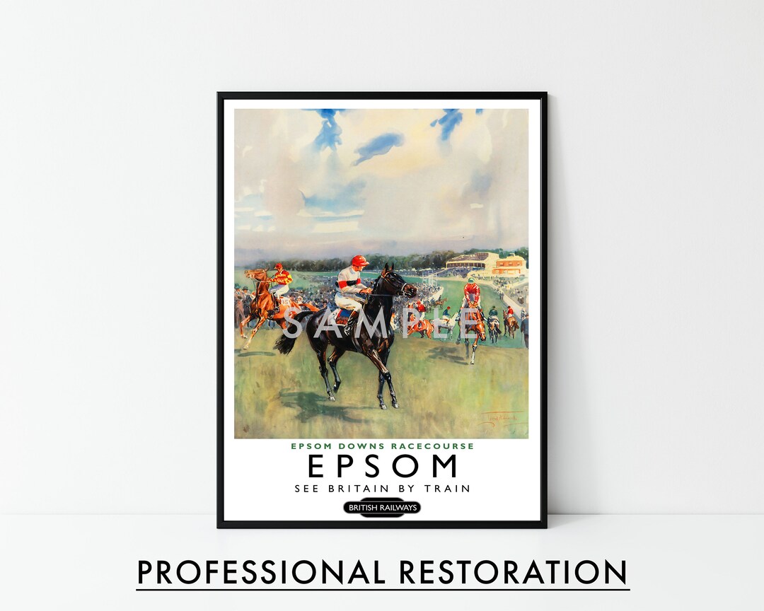 Epsom Downs Racecourse Poster British Railways Travel Print - Etsy UK