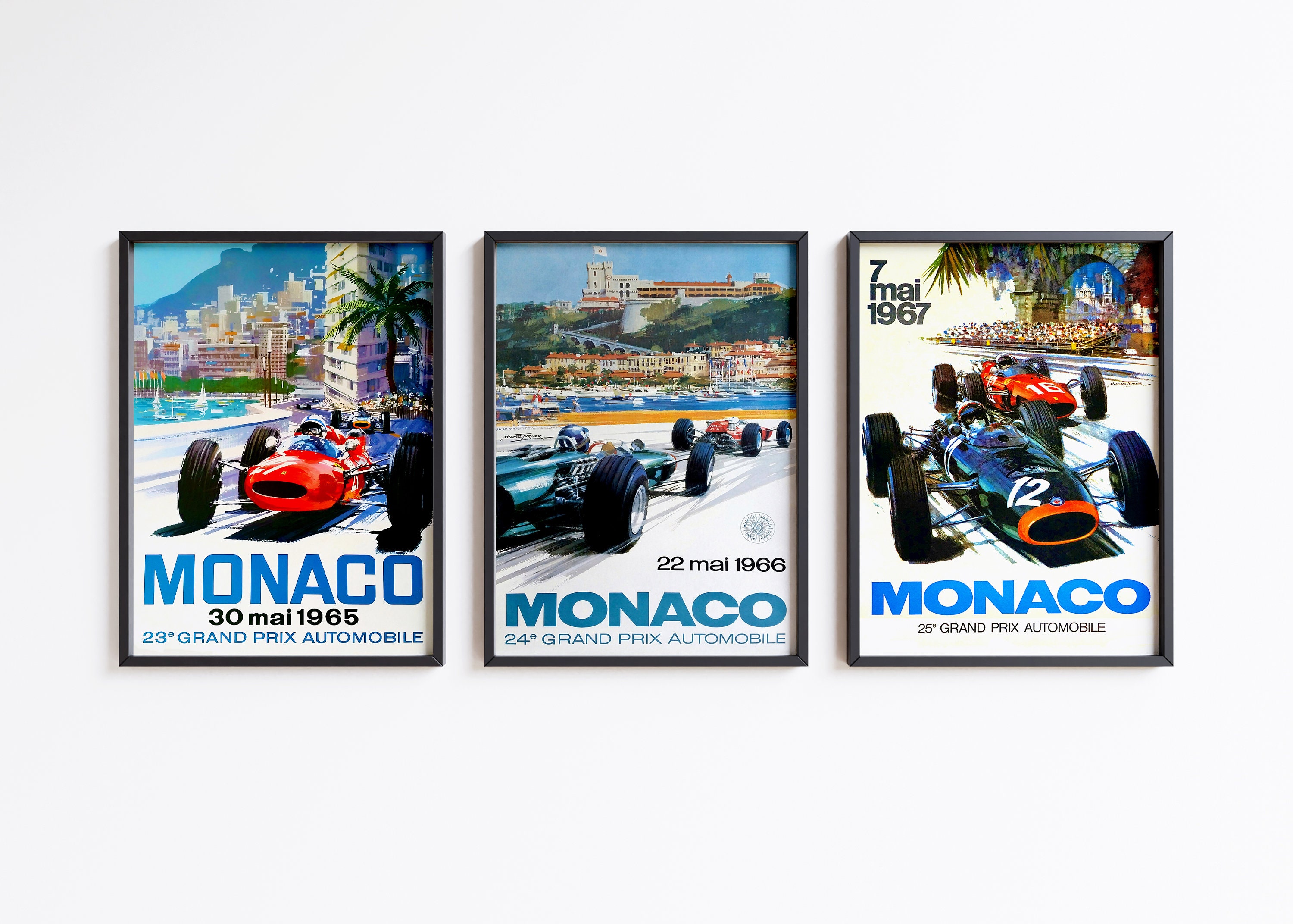 Monaco Grand Prix Set of 3 Prints Framed Formula 1 F1 Poster - Etsy UK