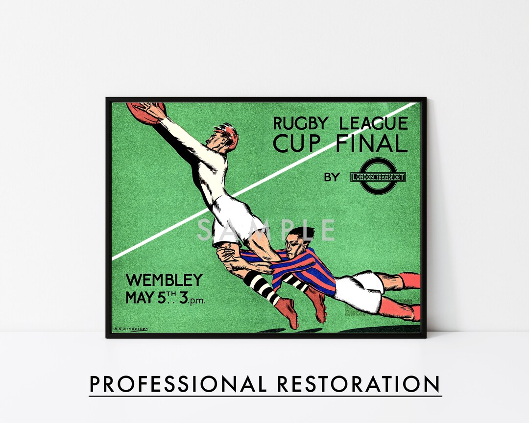 Rugby League Cup Final Poster Vintage Rugby Print Stadium - Etsy