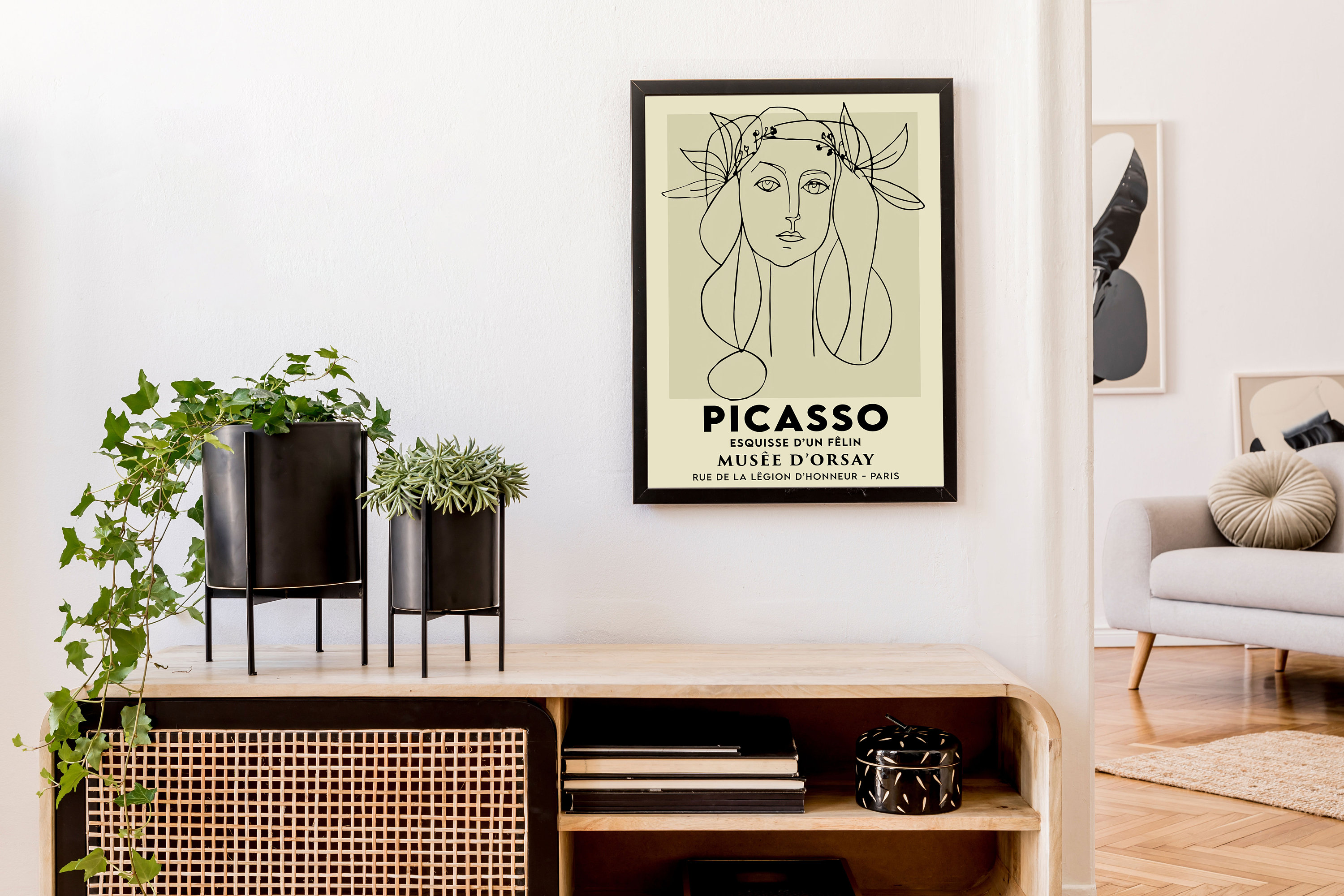 Pablo Picasso Exhibition Poster, Picasso Line Art Premium Matte ...