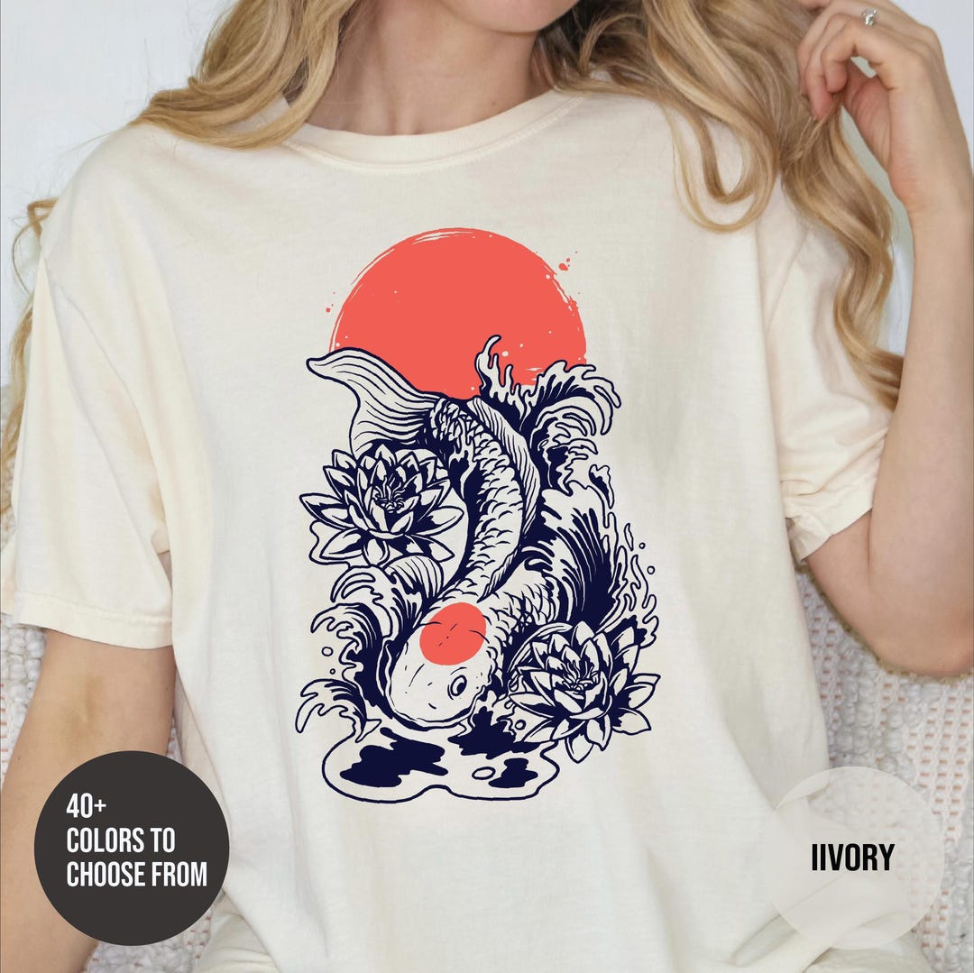 Koi Fish Japanese Indie Clothing Vintage Oversized Crewneck Alt Grunge ...