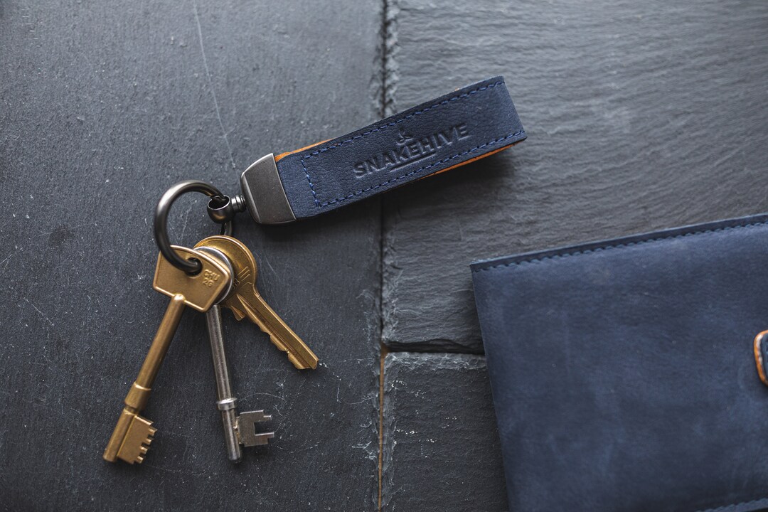 Snakehive - Personalised Handmade Key Loop - Vintage Genuine Leather ...