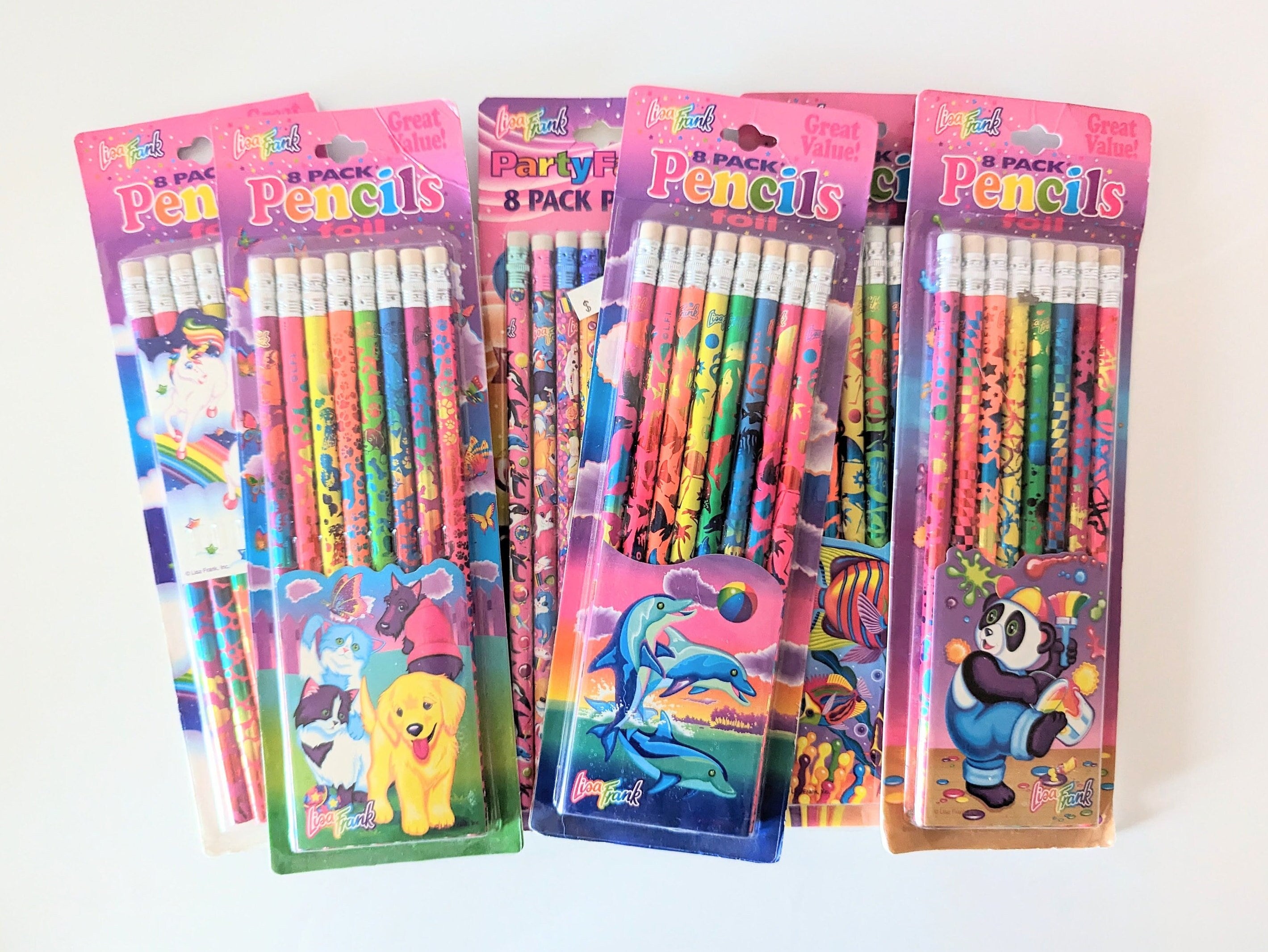 Choice of Lisa Frank Pencils 8 per Pack 90's Nostalgia - Etsy