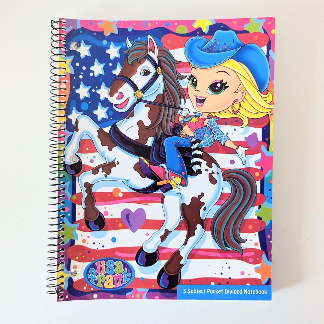 Lisa Frank 3 Subject Notebook, Y2K Rodeo Cowgirl - Etsy
