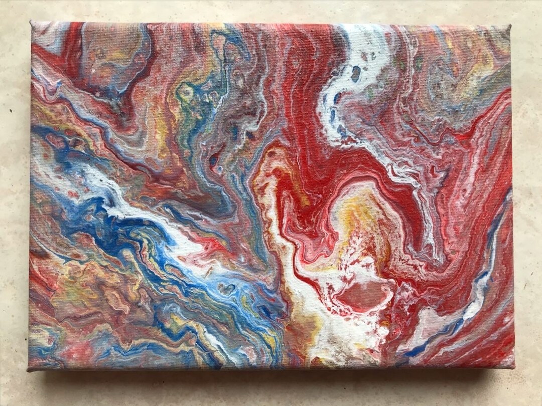 Abstract Swirl Planet Jupiter Decor - Acrylic Pour Painting on ...