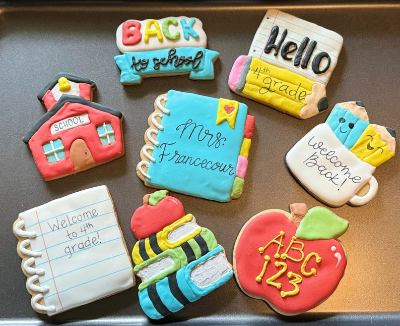 Back to School Decorated Sugar Cookies - Etsy
