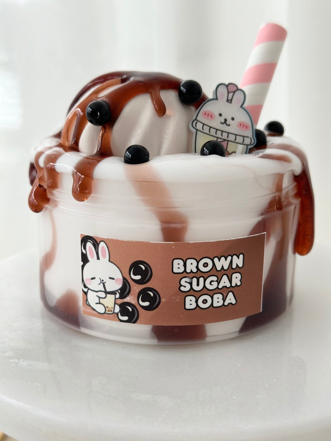 Brown Sugar Boba, DIY Clay Slime, Thick and Glossy Slime - Etsy