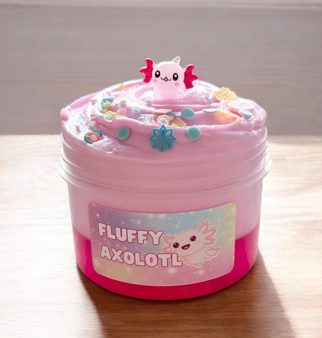 Fluffy Axolotl Marshmallo/ Jelly Slime - Etsy