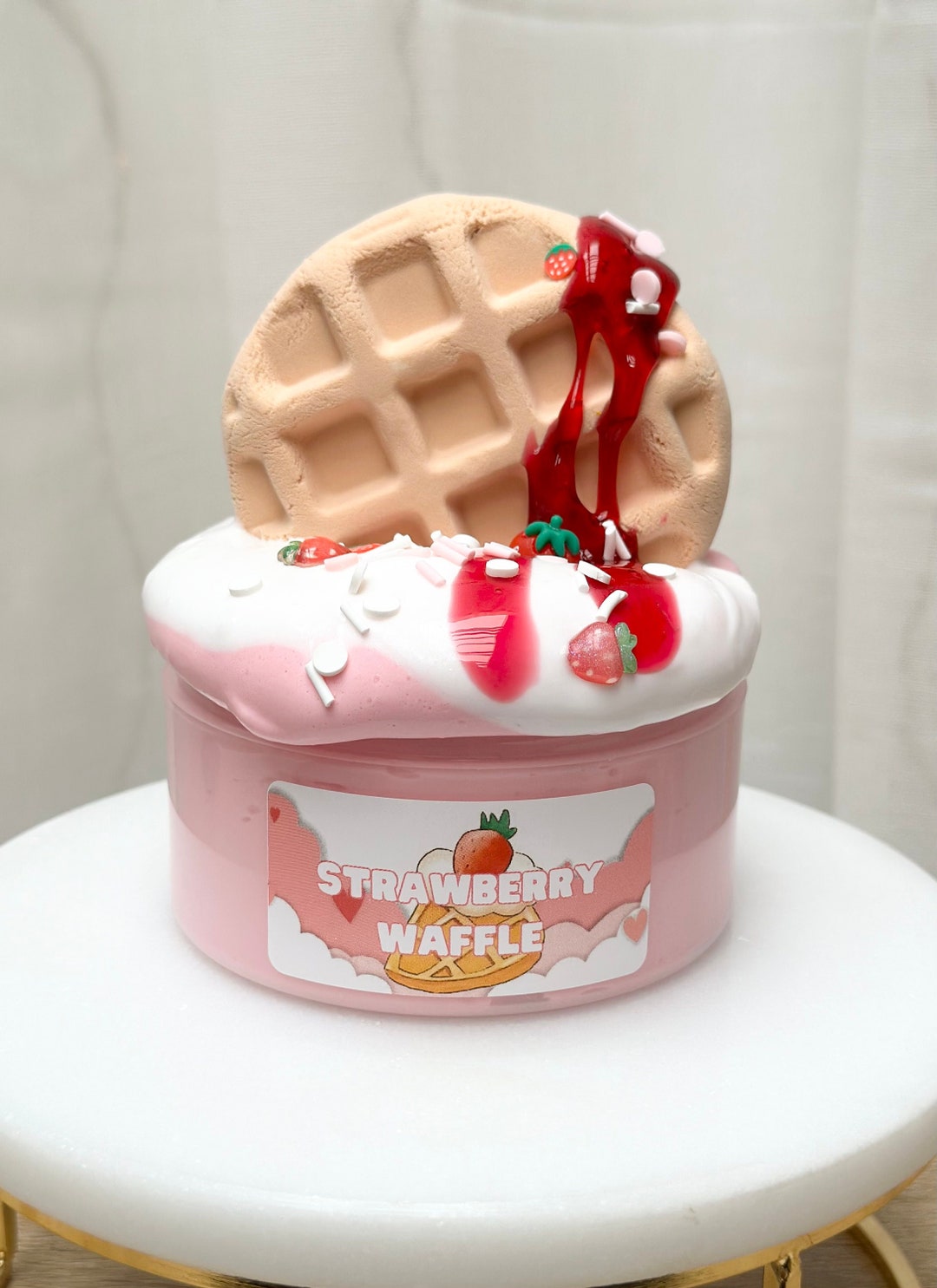 Strawberry Waffle DIY Clay Slime - Etsy