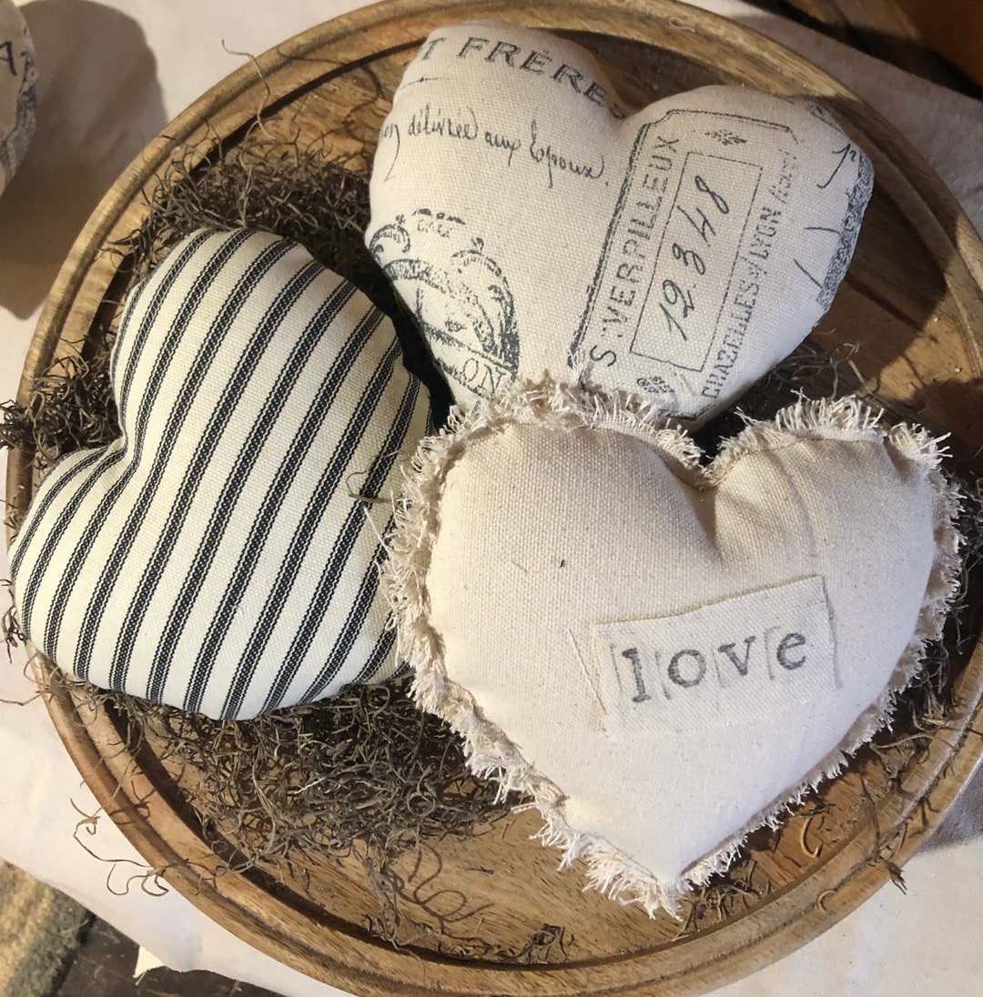 French Country Heart Decor for Wooden Bowls or Tiered Trays - Etsy