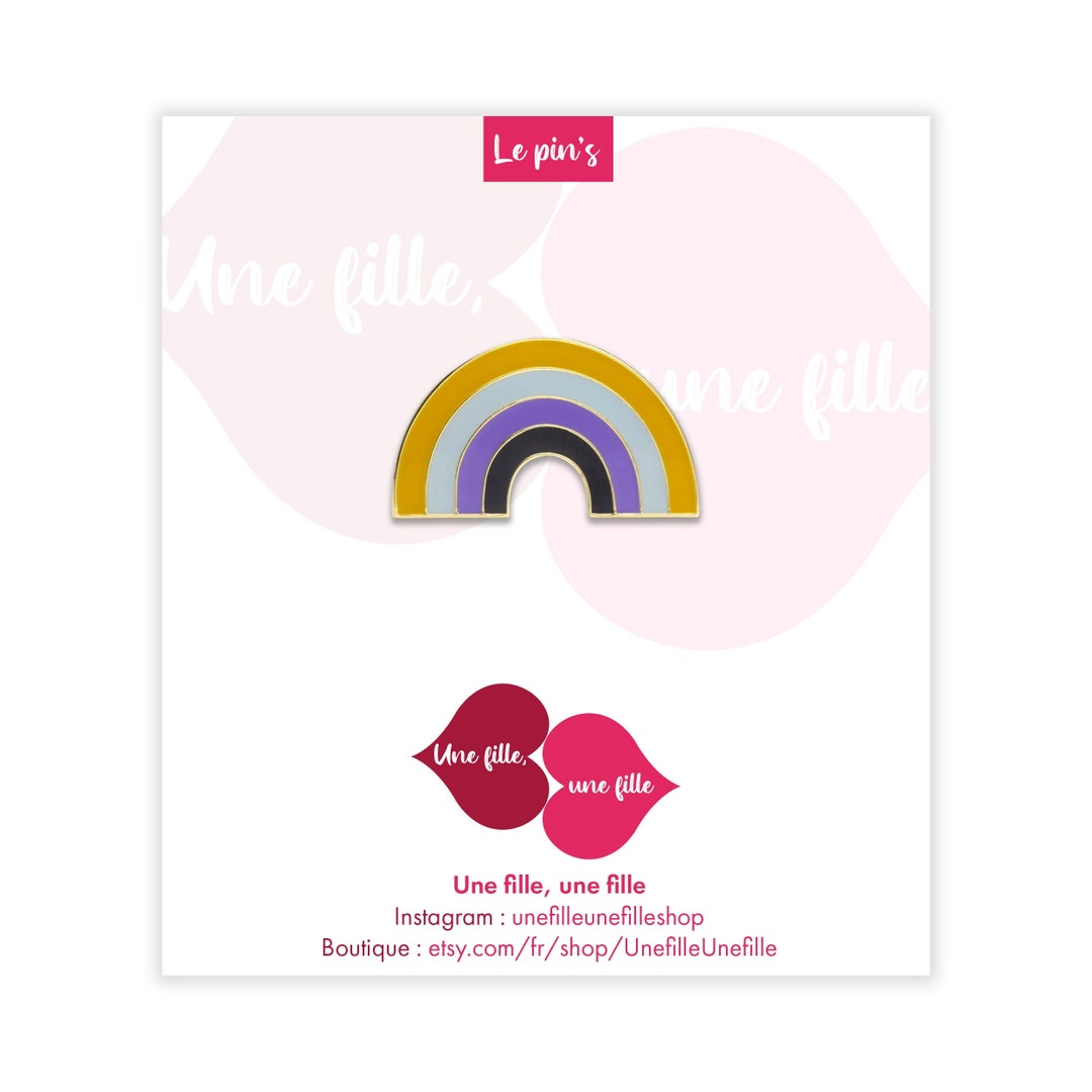Non Binary Rainbow Metal Pins - Queer Lesbian Gay Rainbow Flag Lesbian ...