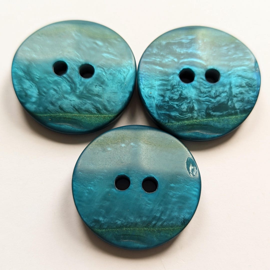 Large Iridescent Turquoise Buttons: 34mm Decorative Coat Buttons - Etsy