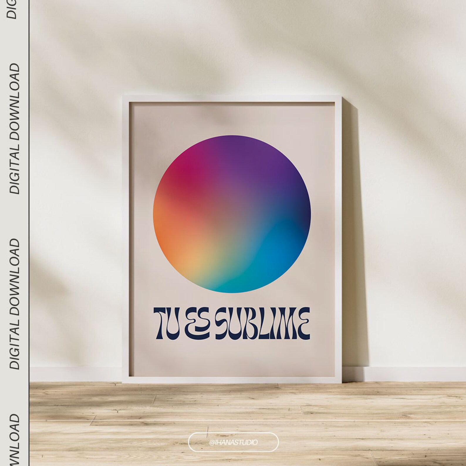 Tu Es Sublime Gradient Circle Art Print | Modern French Wall Art With ...