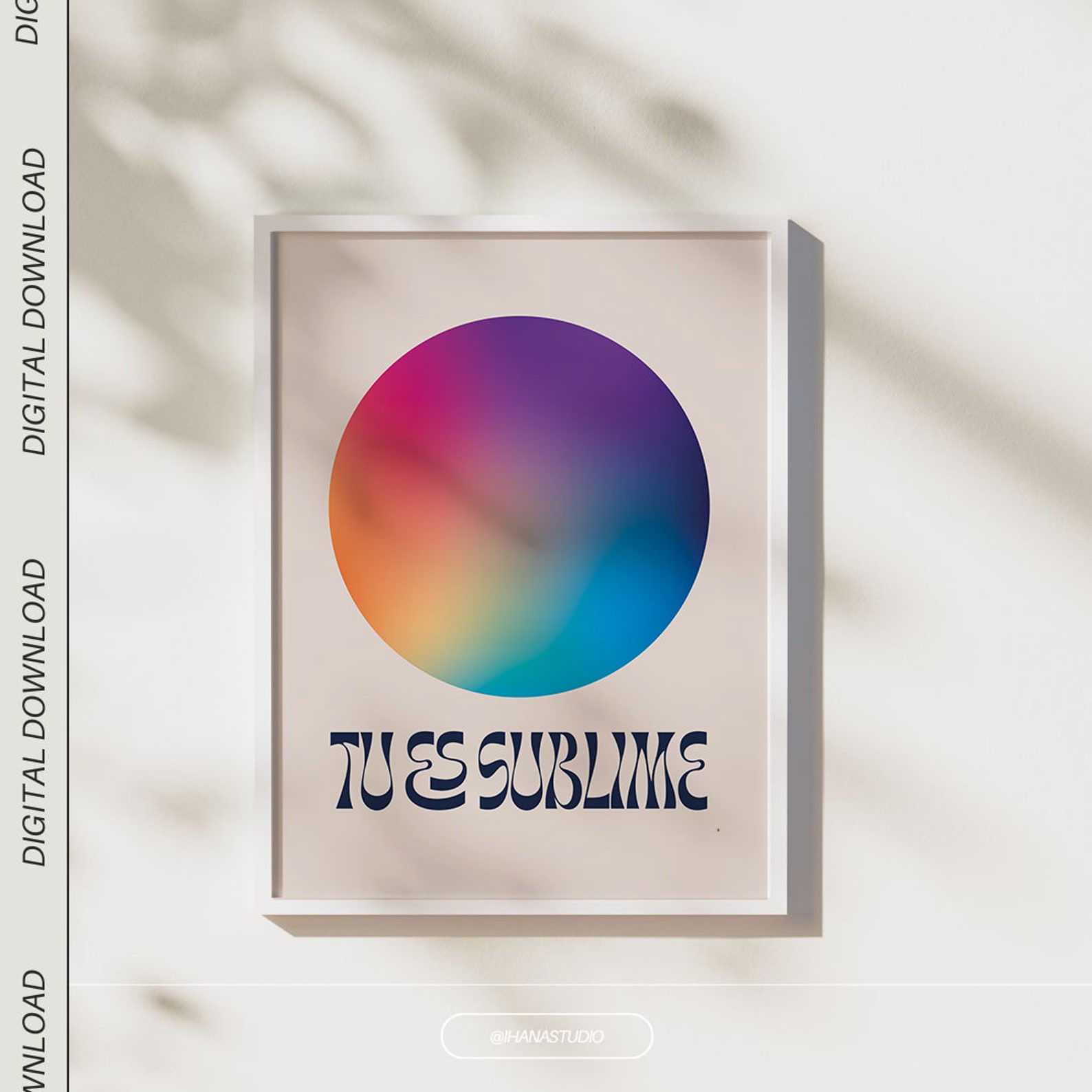 Tu Es Sublime Gradient Circle Art Print | Modern French Wall Art With ...