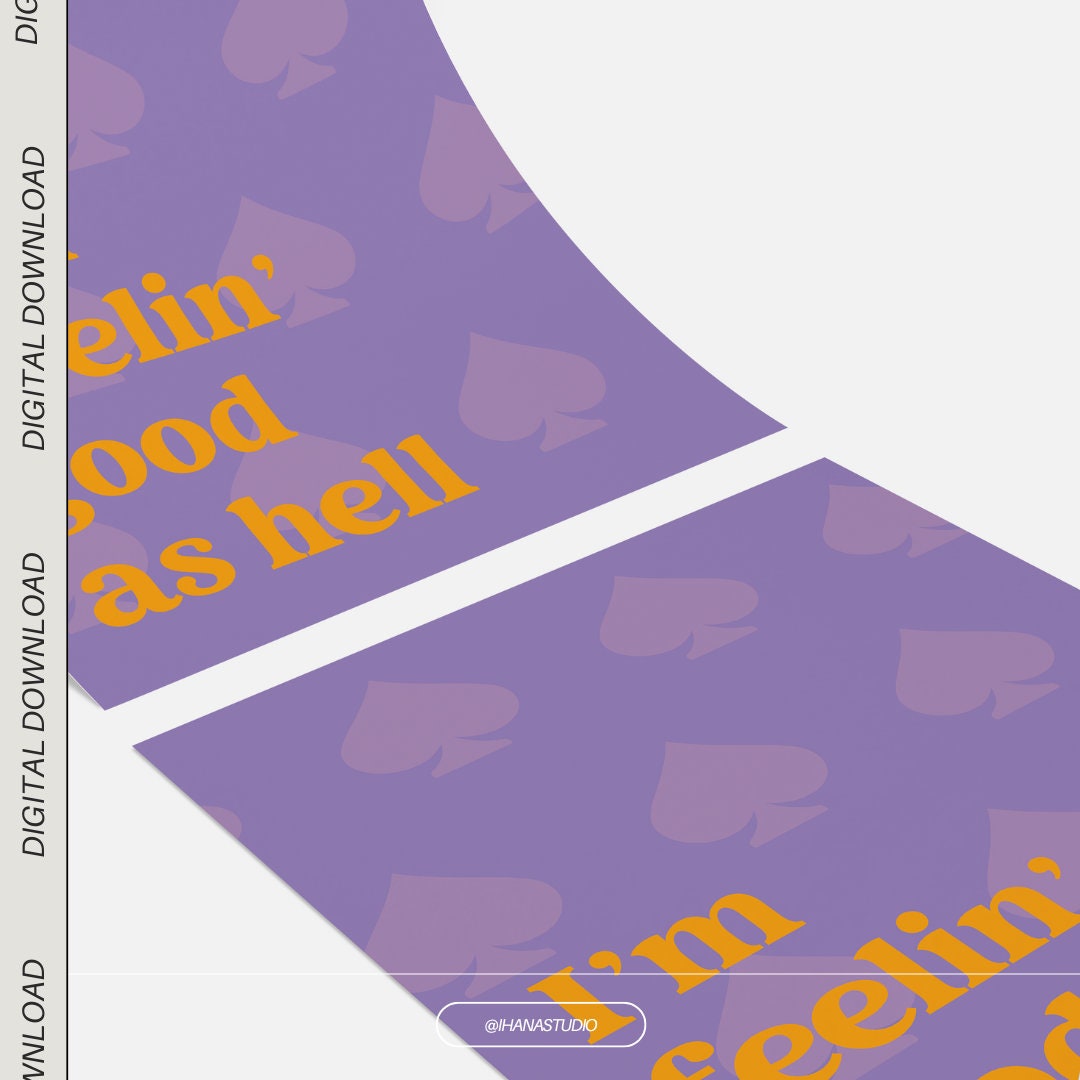 I’m Feelin’ Good as Hell Lizzo Quote Print | Bold Graphic Wall Art in Lilac & Yellow | Fun ...