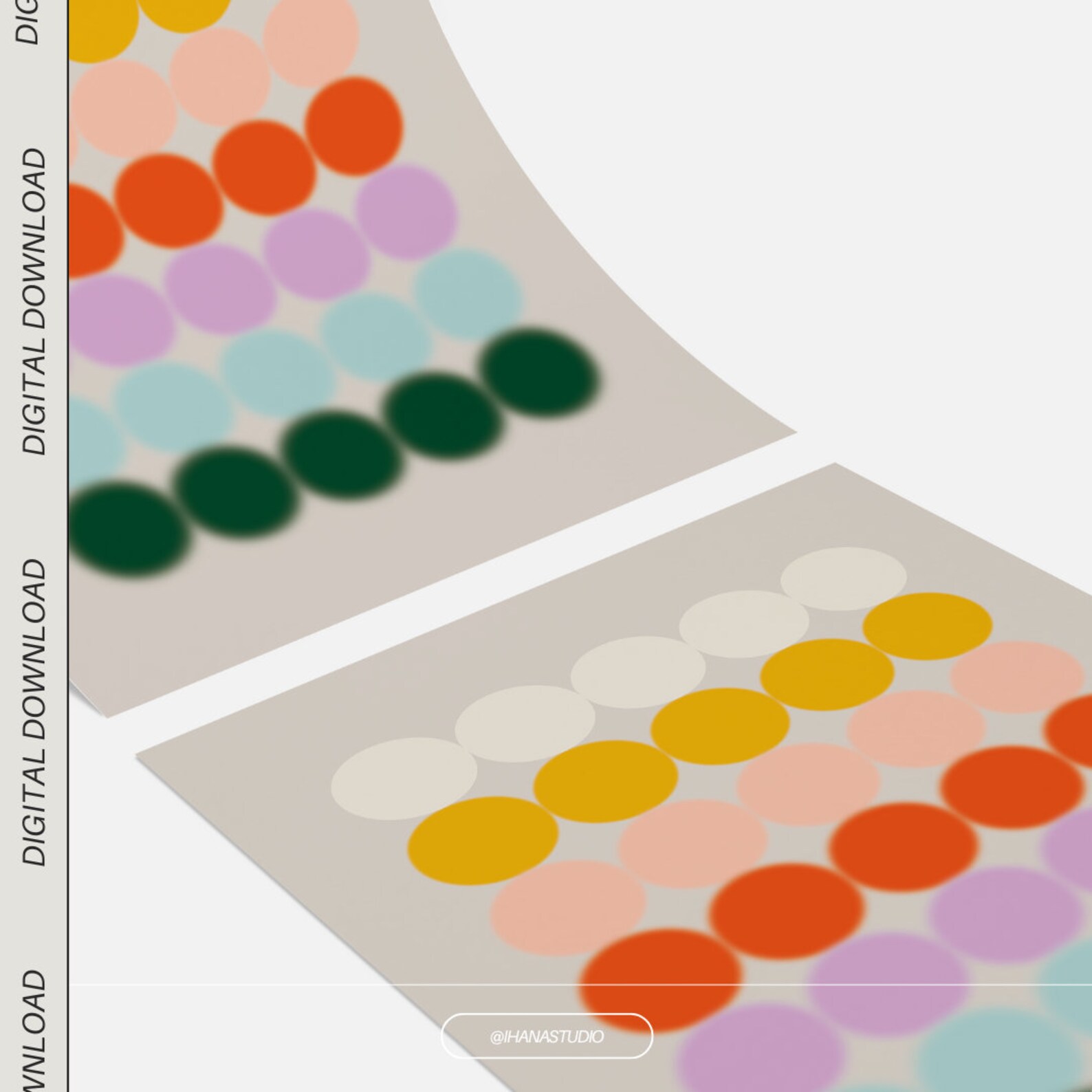 Bold Color Circle Art Print | Digital Download Aura Wall Art | Modern ...