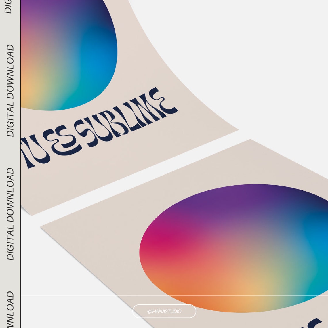 Tu Es Sublime Gradient Circle Art Print | Modern French Wall Art With ...