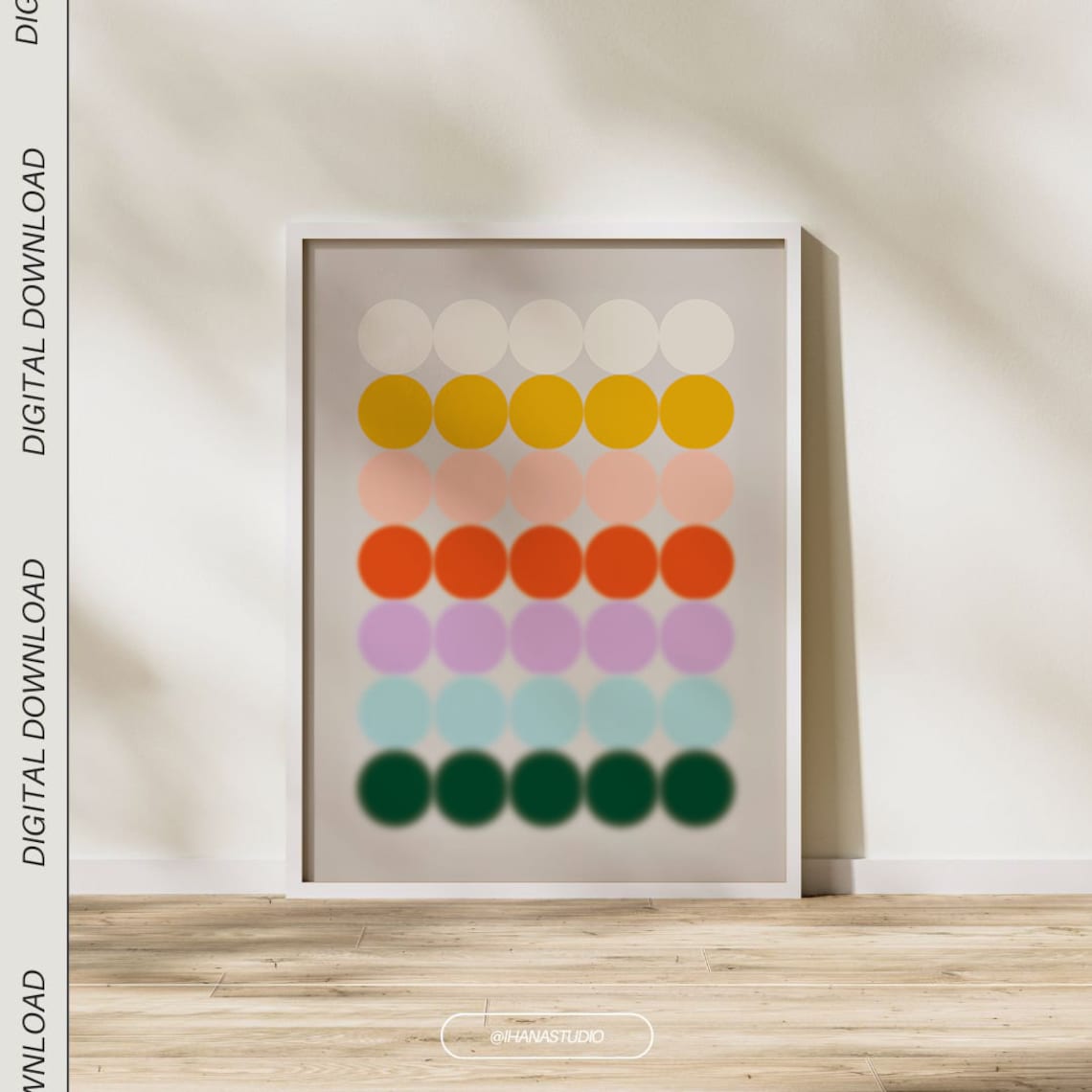 Bold Color Circle Art Print | Digital Download Aura Wall Art | Modern ...