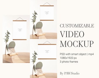 Customizable Video Mockup Moveable Photo Frames Mockup | Etsy