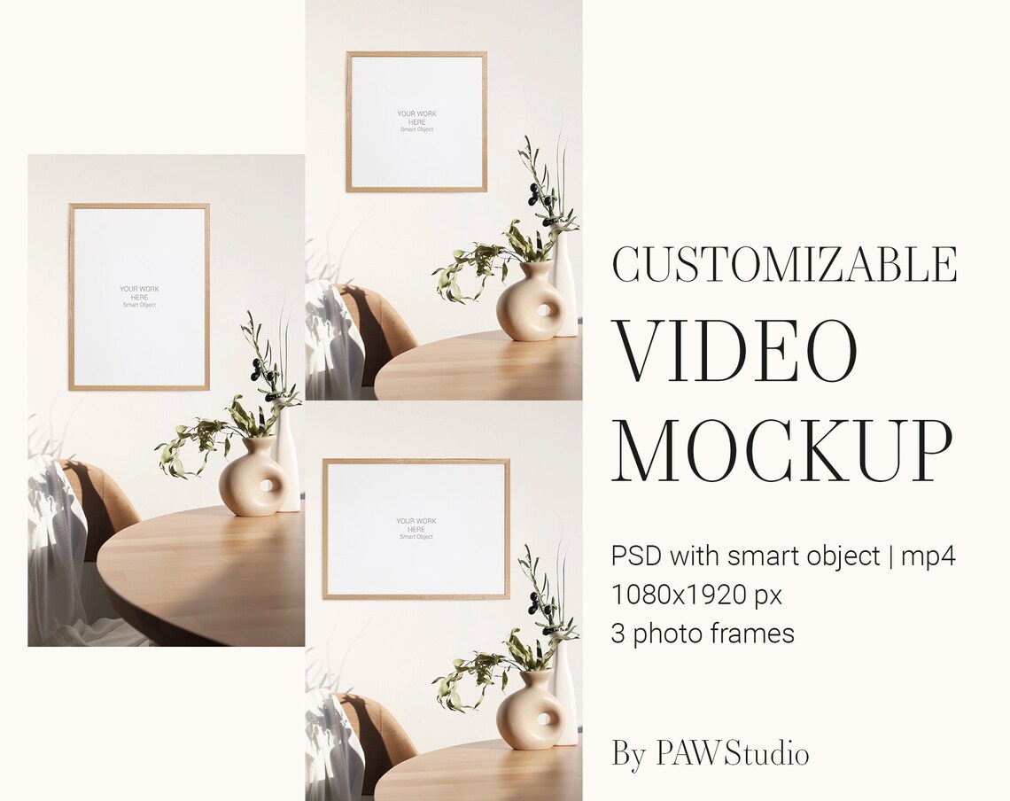 Customizable Video Mockup Moveable Photo Frames Mockup - Etsy