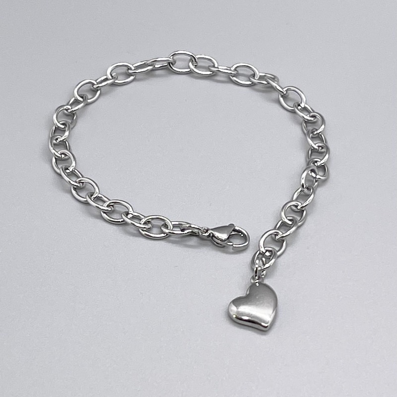 Heart Charm Bracelet - Etsy
