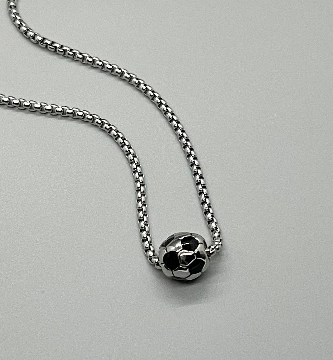 Stainless Steel SOCCER BALL Pendant Necklace No Tarnish Waterproof ...