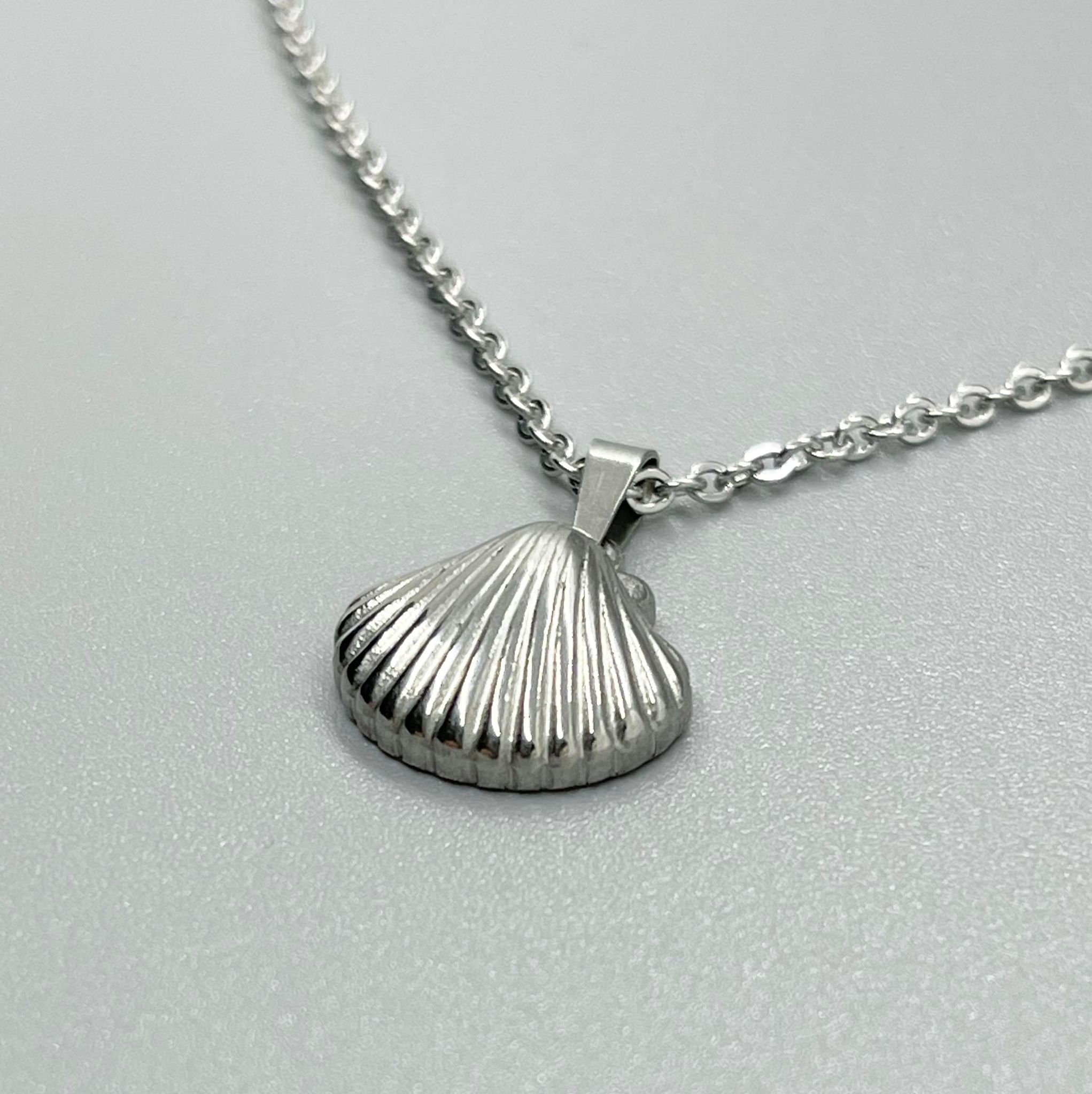 Stainless Steel Shell Pendant Necklace PICK YOUR CHAIN - Etsy