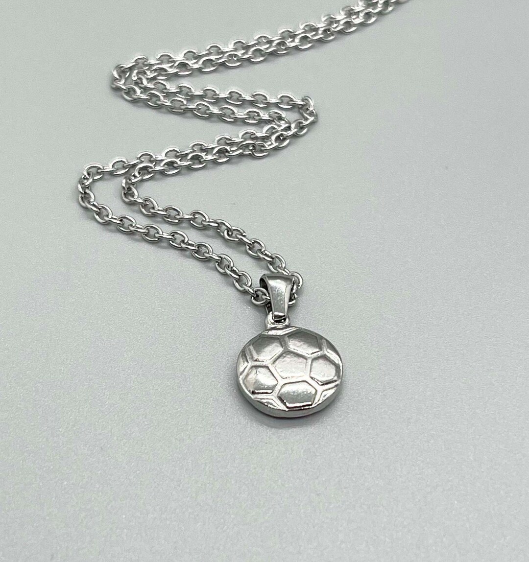 Stainless Steel Soccer Pendant Necklace: Non Tarnish Soccer Player ...