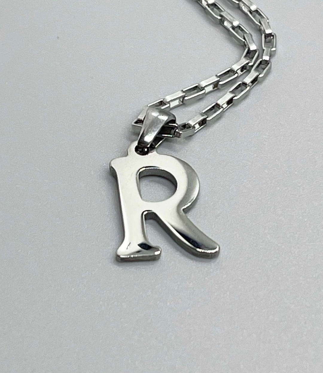 Stainless Steel Letter R Pendant Necklace ~ CHOOSE YOUR CHAIN ~ No ...