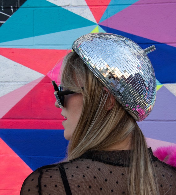 Disco Ball Beret Mirrorball Hat Disco Hat Disco Festival - Etsy