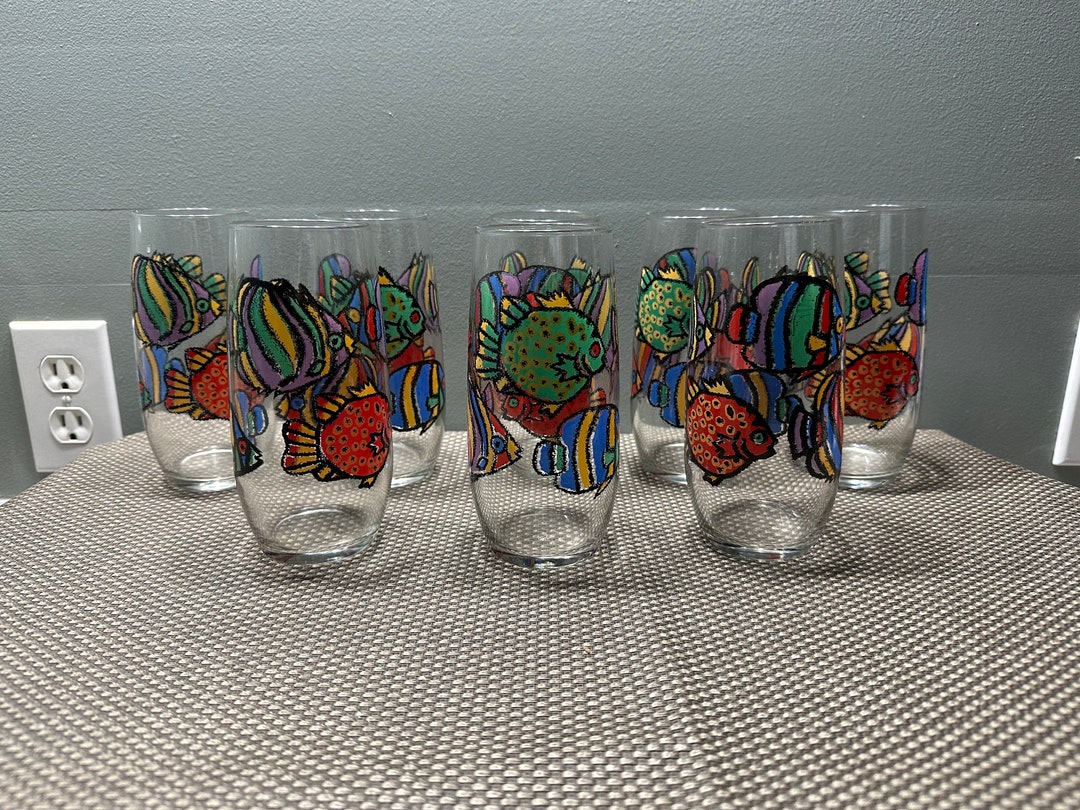 Awesome Vintage Libbey Tropical Fish Glasses. This is A Set of 8. - Etsy