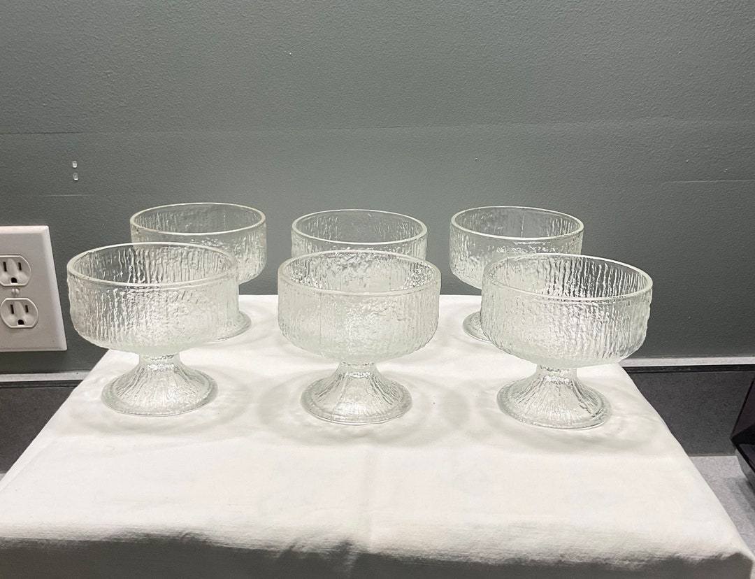 Awesome Vintage Ice Bark Sherbet Glasses. This is A Set of 6. - Etsy